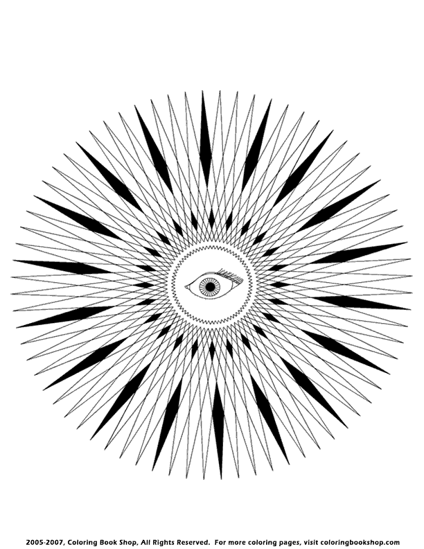 Evil Eye Mandala Abstract Free Printable Coloring Page